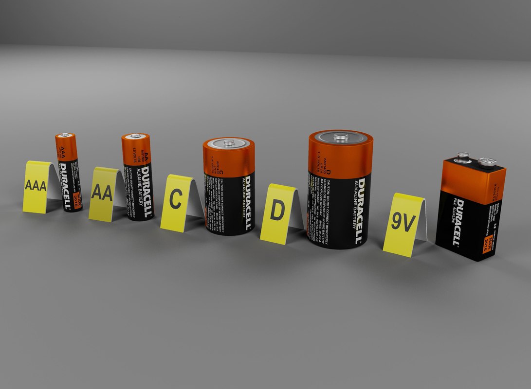 duracell batteries 3d model
